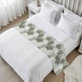 Bed Runner Sage Green Monstera Leaves Bedding Scarves Soft Decorative ...