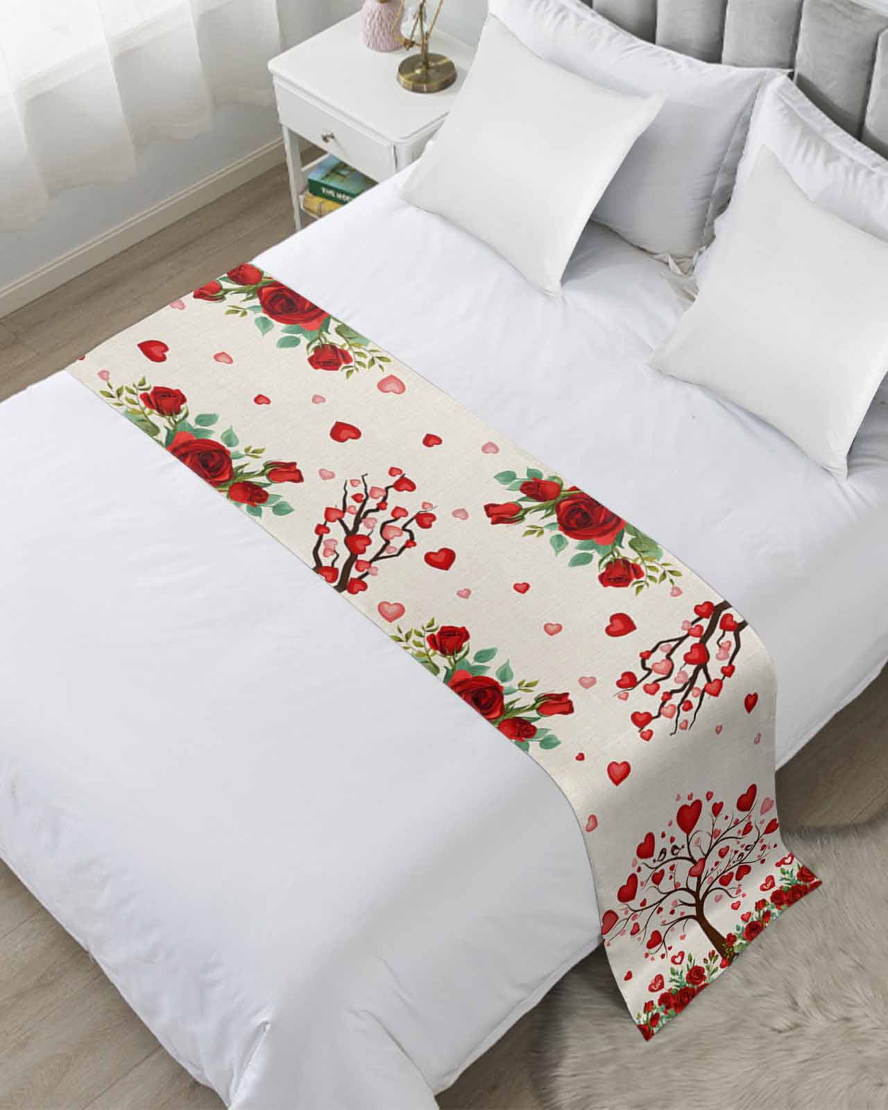 Bed Runner Scarf for Cal.King Size Bed, Valentine's Day Beds Scarf ...