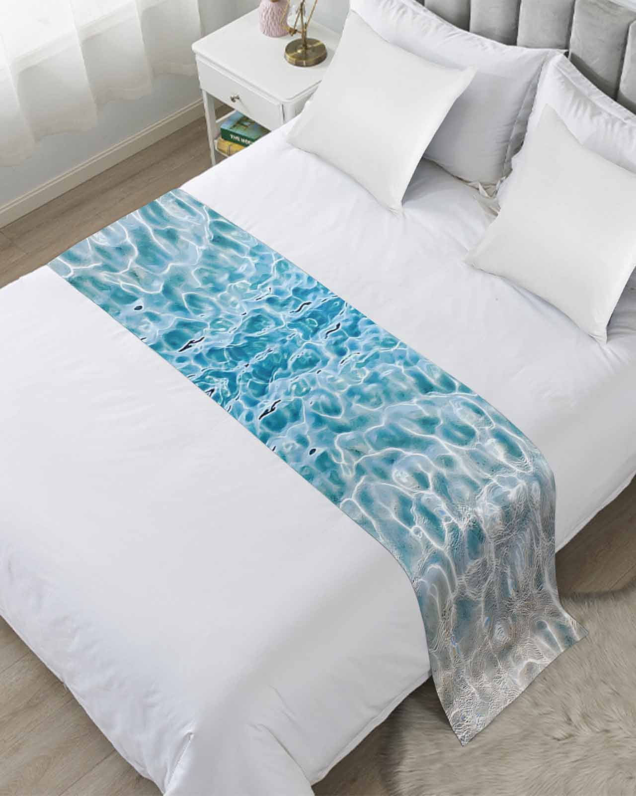 Bed Runner Scarf Cal King Size, Blue Ocean Stain Bed Runners & Scarves ...