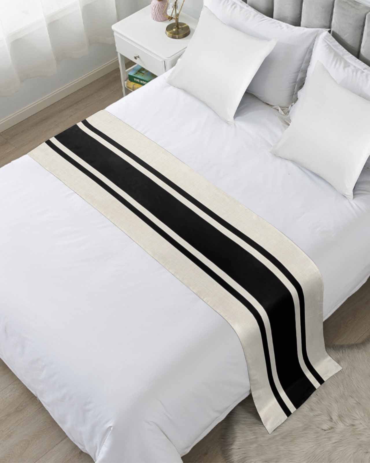 Bed Runner Scarf for King Size Bed, Black Vintage Beds Scarf Throws for ...
