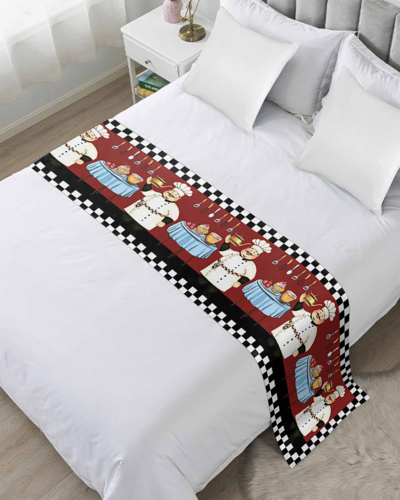 Bed Runner Scarf for King Size Bed, Chef Beds Scarf Throws for Foot of ...