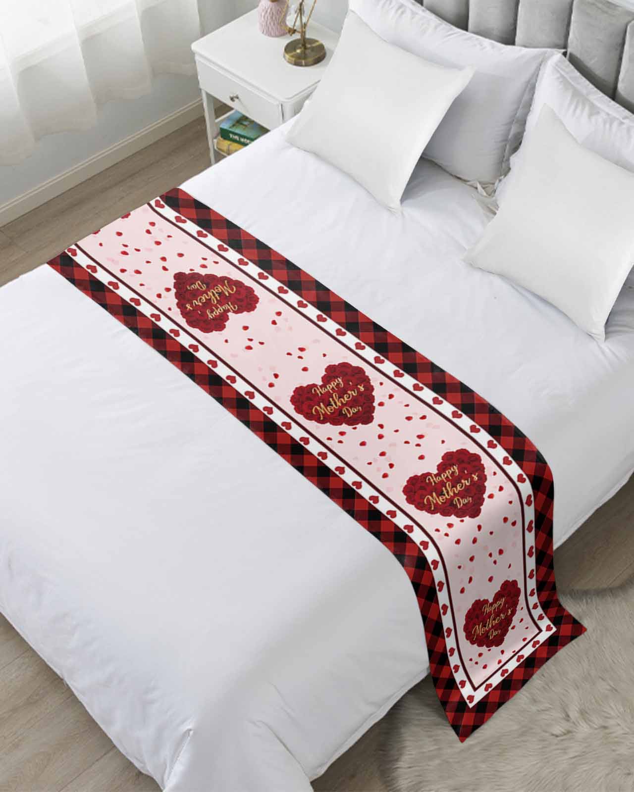 Bed Runner Scarf for King Size Bed, Happy Mother's Day Beds Scarf ...