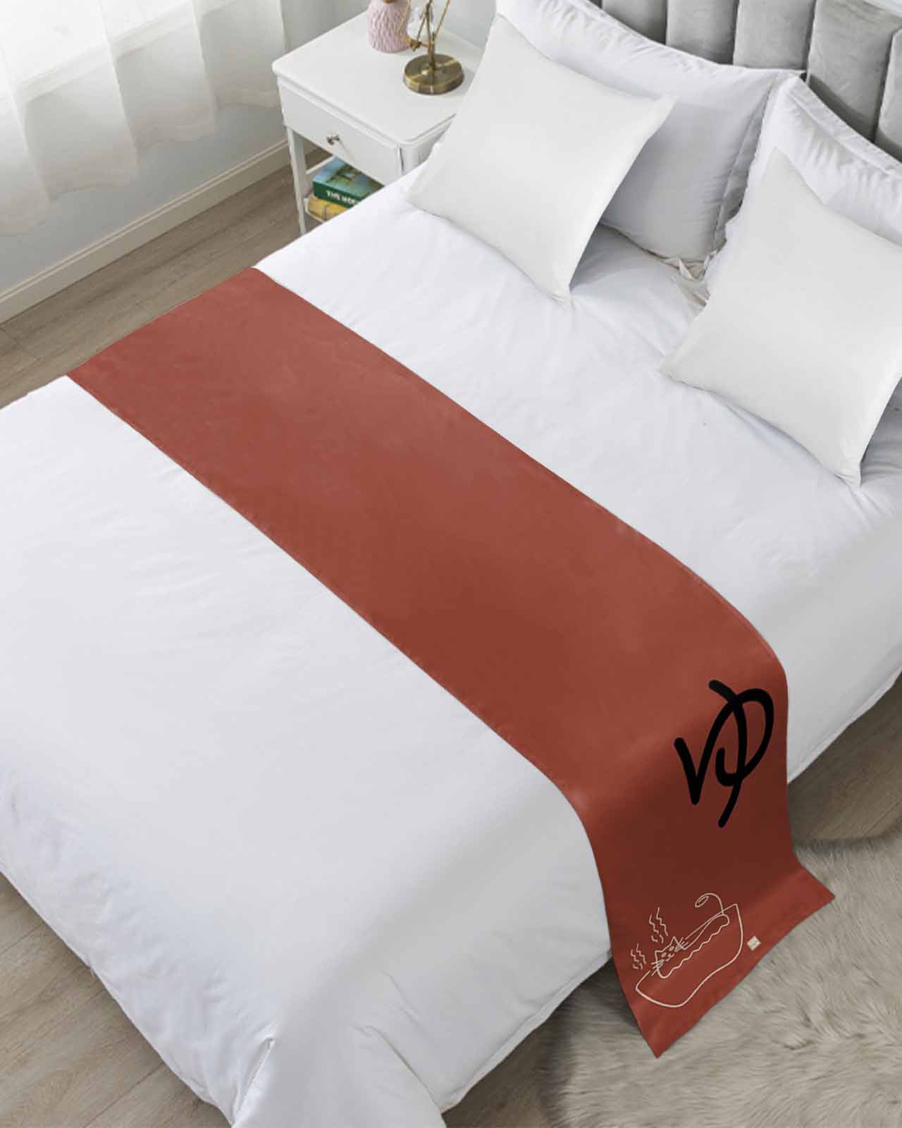 Bed Runner Scarf for King Size Bed, Red Beds Scarf Throws for Foot of ...