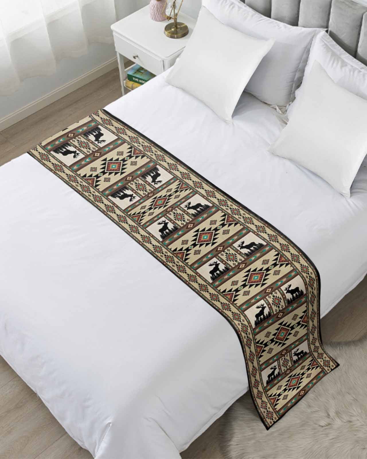Bed Runner Scarf for King Size Bed, Southwest Aztec Beds Scarf Throws ...