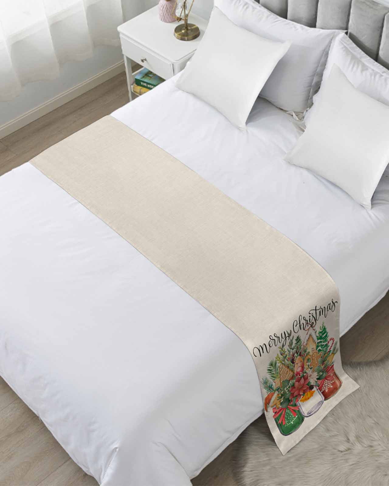 Bed Runner Scarf King Size, Christmas Stain Bed Runners & Scarves for ...