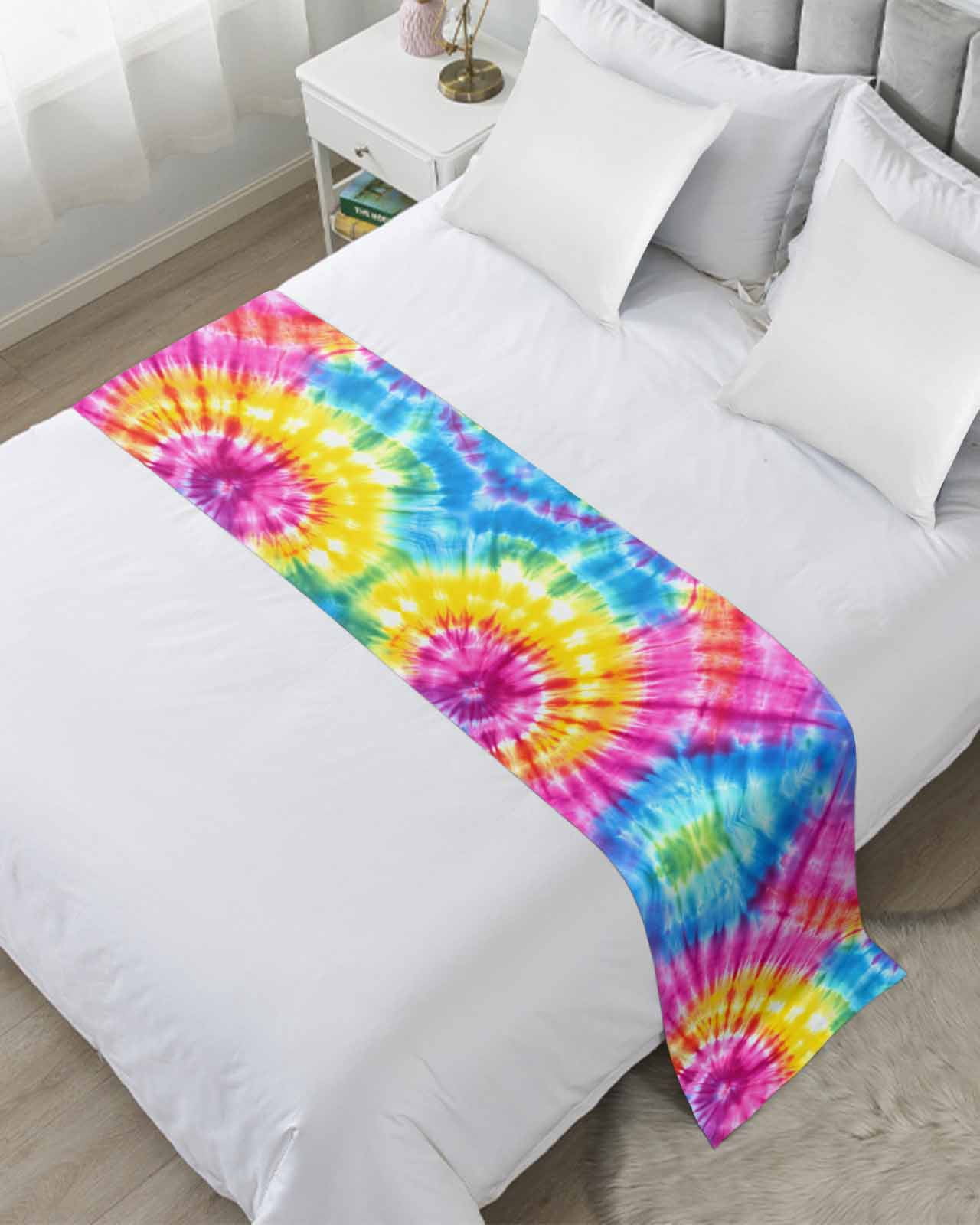 Bed Runner Scarf King Size, Colorful Boho Stain Bed Runners & Scarves ...