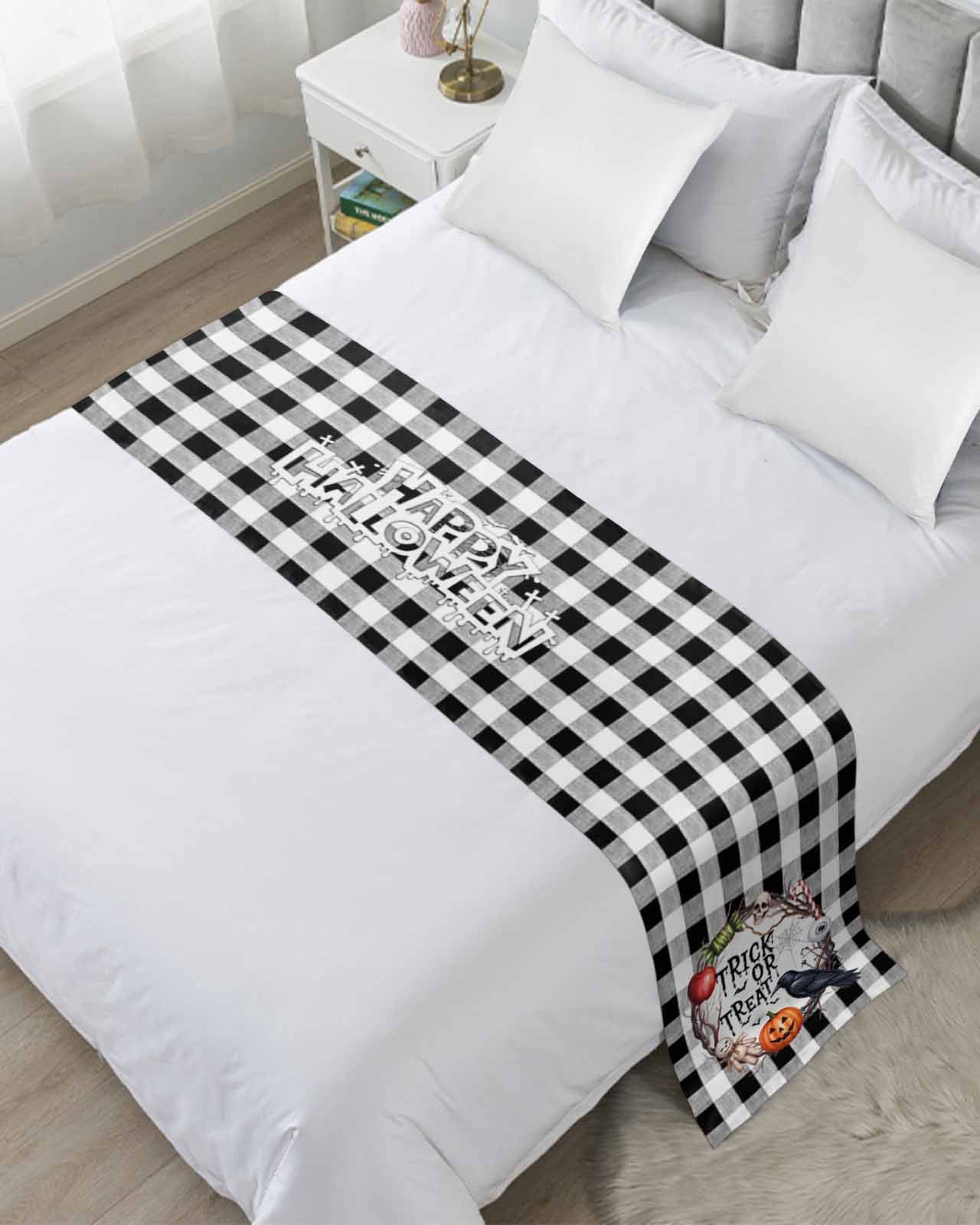 Bed Runner Scarf King Size, Halloween Stain Bed Runners & Scarves for ...