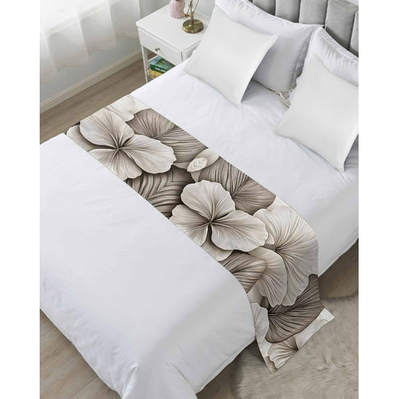 Bed Runner Scarf King Size, Modern Flower Stain Bed Runners & Scarves ...