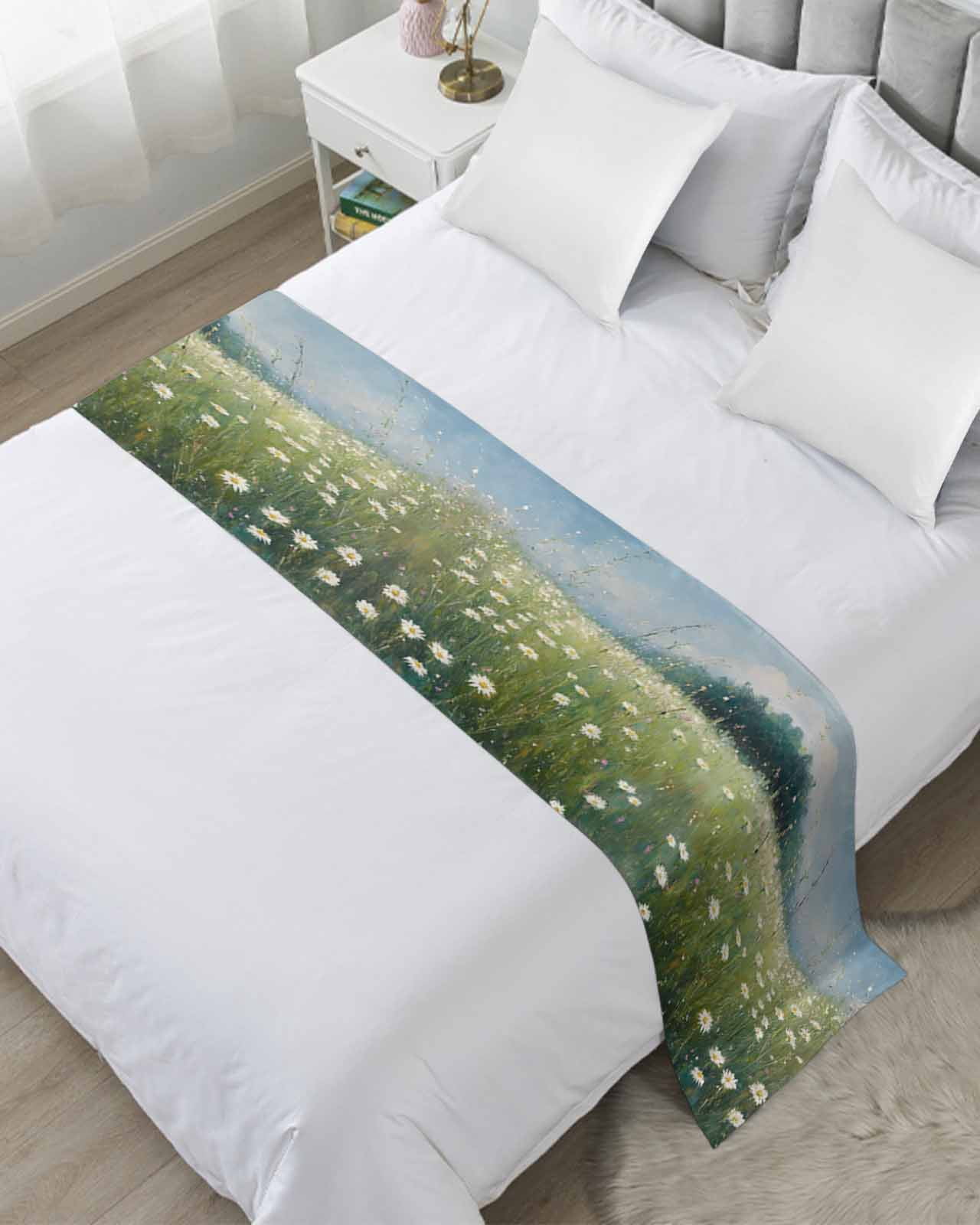 Bed Runner Scarf King Size, Spring Floral Stain Bed Runners & Scarves ...