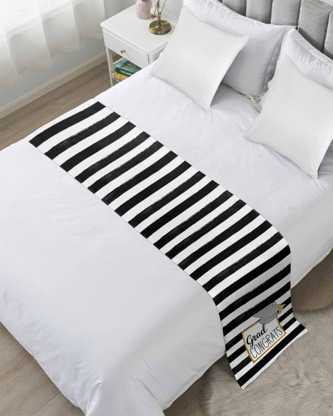 Bed Runner Scarf Queen Size, Graduation Trencher Cap Stain Bed Runners ...
