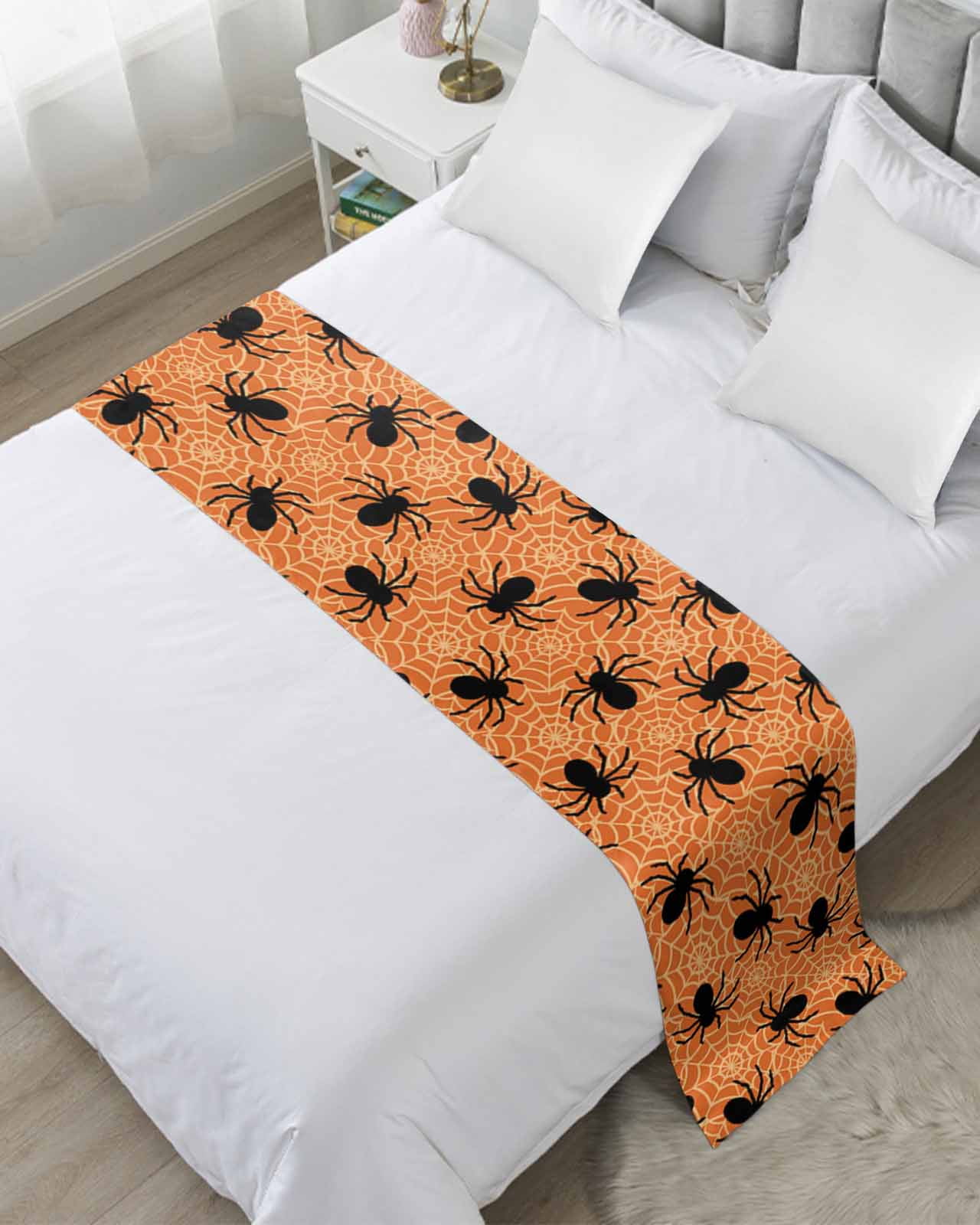 Bed Runner Scarf Queen Size, Halloween Stain Bed Runners & Scarves for ...