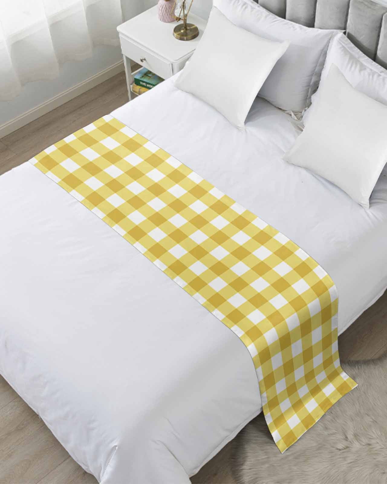 Bed Runner Scarf Queen Size, Yellow Gradient Stain Bed Runners ...