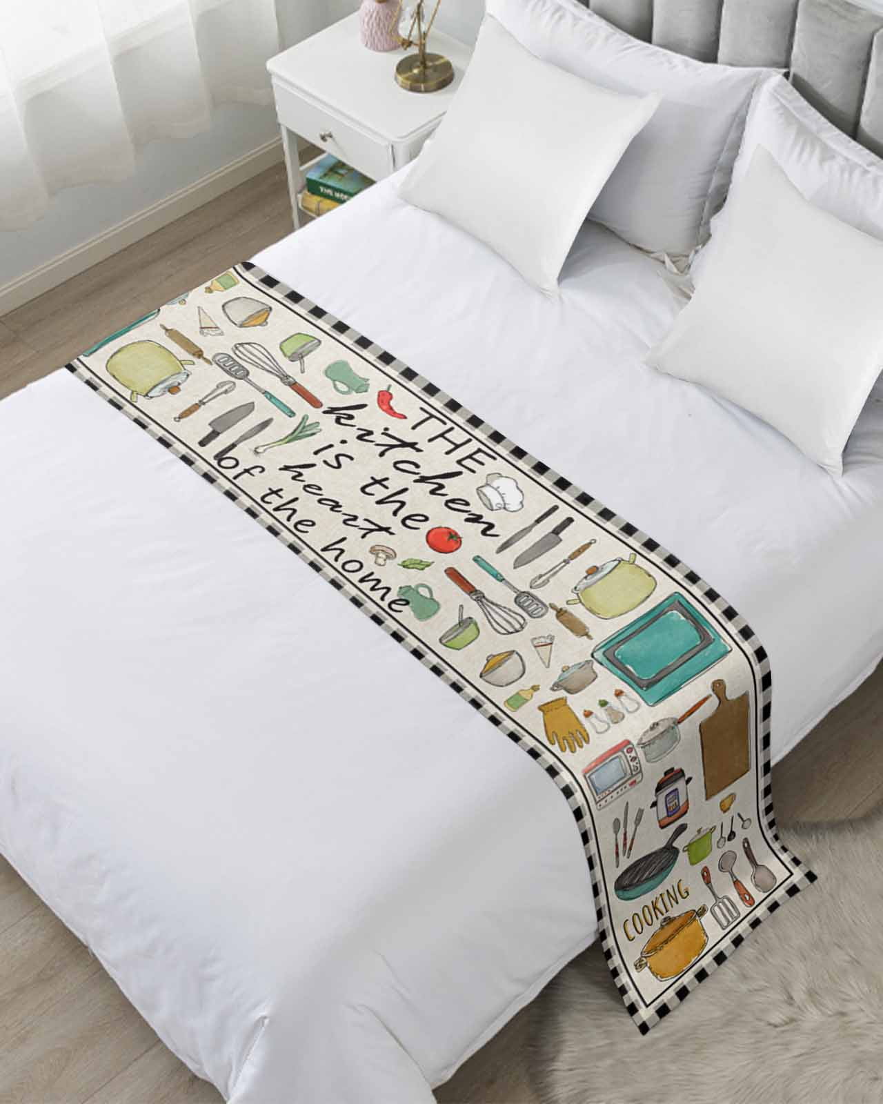 Bed Runner Scarf for Twin Size Bed, Kitchenware Beds Scarf Throws for ...
