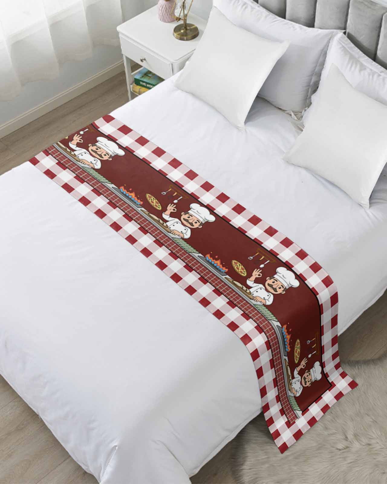 Bed Runner Scarf for Twin Size Bed, Ok Gourmet Cooking Beds Scarf ...