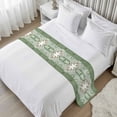 Bed Runner Scarf for Twin Size Bed, Sage Green Boho Beds Scarf Throws ...