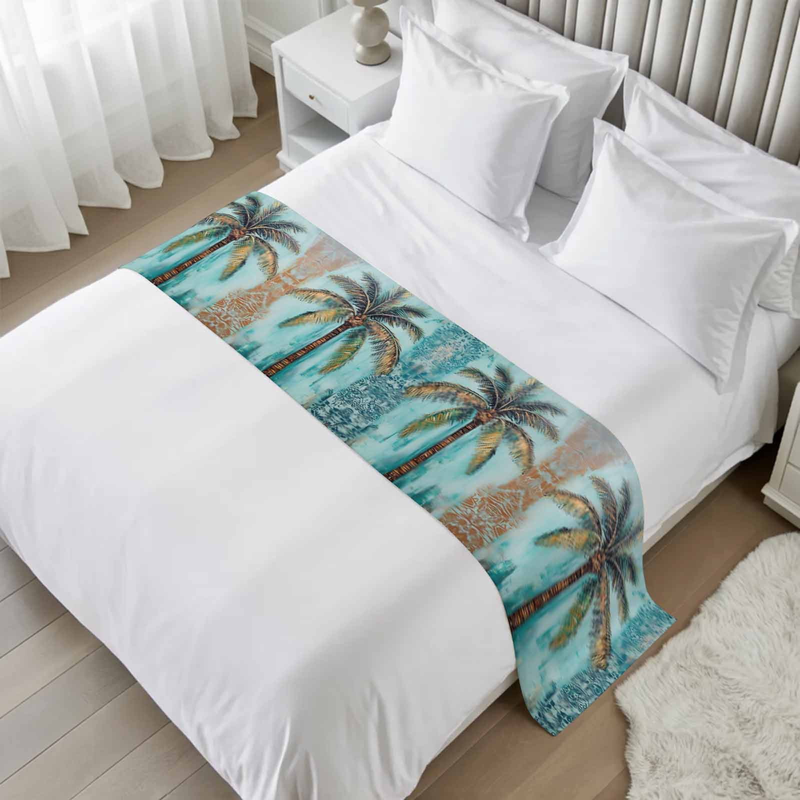 Bed Runner Scarf Twin Size, Luxury Bed Throw Runners & Scarves for Twin ...