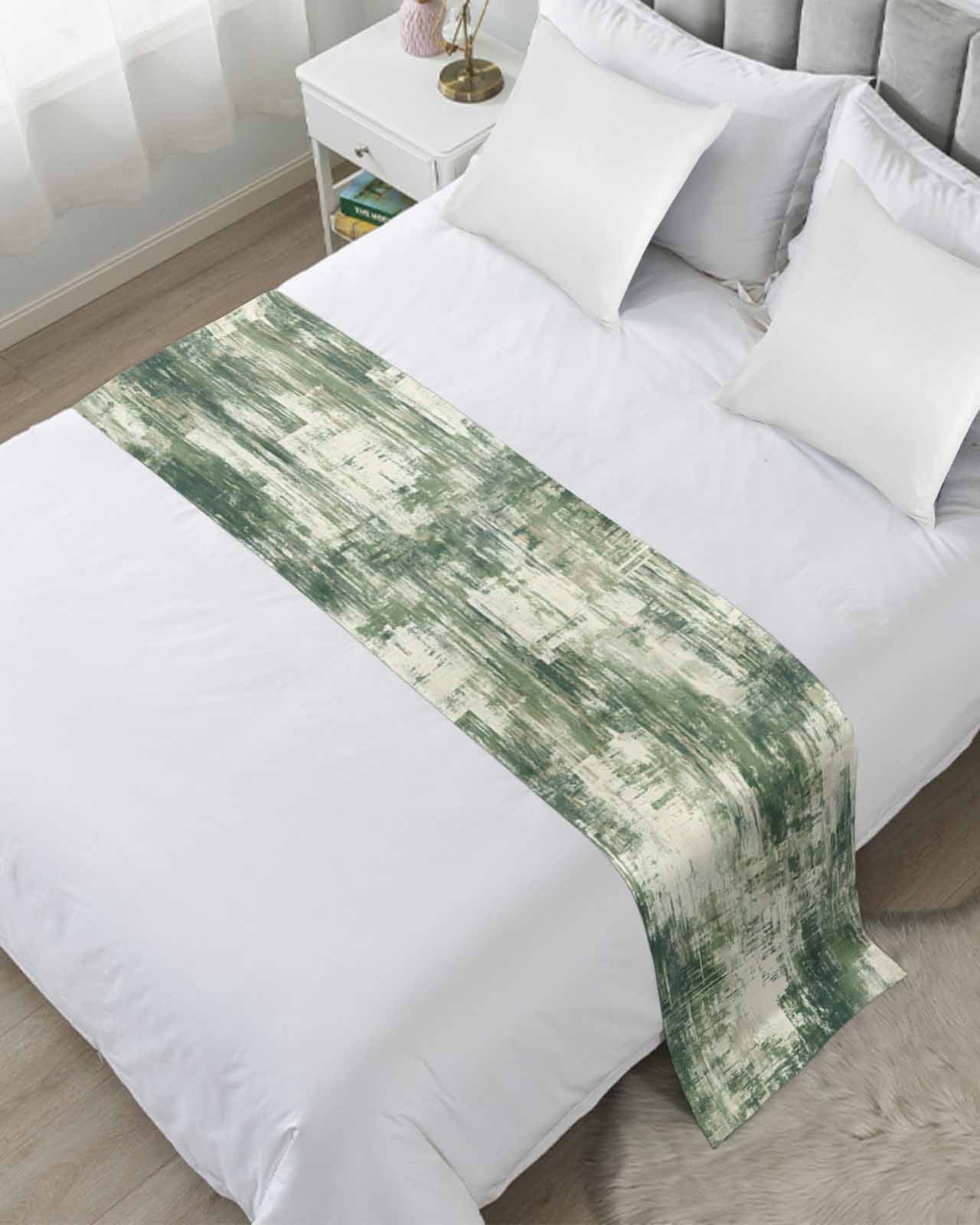Bed Runner Scarf Twin Size, Sage Green Ombre Stain Bed Runners ...