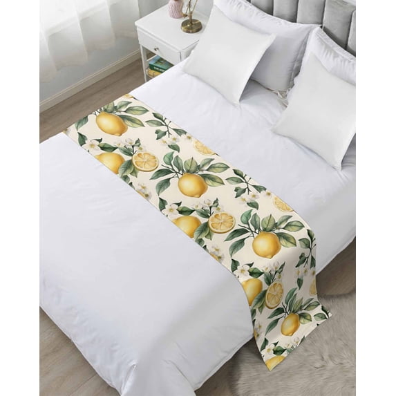 Bed Runner Scarf Twin Size, Spring Lemon Stain Bed Runners & Scarves ...