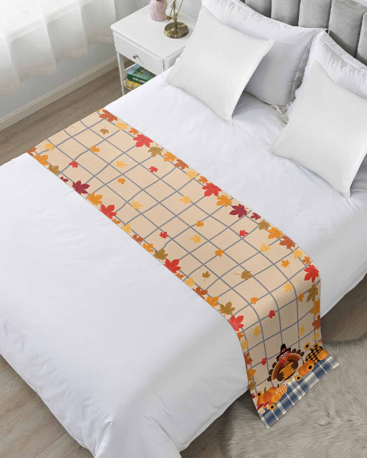 Bed Runner Scarf Twin Size, Turkey Stain Bed Runners & Scarves for Foot ...