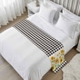 Bed Runner Sunflower Bee Bedding Scarves Soft Decorative Bed Flag Black ...