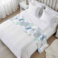 Bed Runner Teal Blue Crab Bedding Scarves Soft Decorative Bed Flag ...