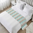 Bed Runner Teal Brown Stripe Waves Bedding Scarves Soft Decorative Bed ...