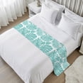 Bed Runner Turquoise Palm Leaves Bedding Scarves Soft Decorative Bed ...