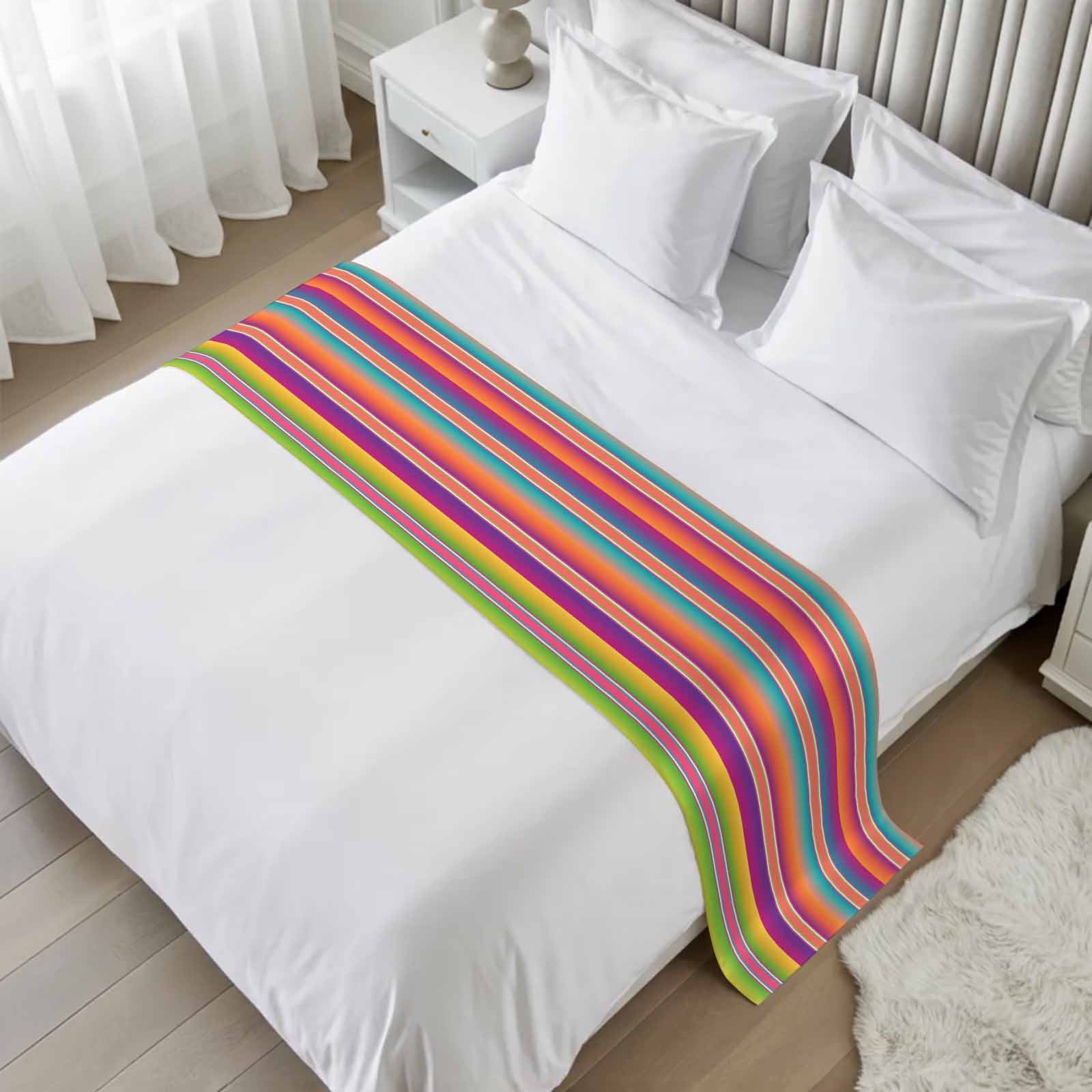 Bed Runner for Twin Size, Mexican Style Decorative Scarf Throws for ...