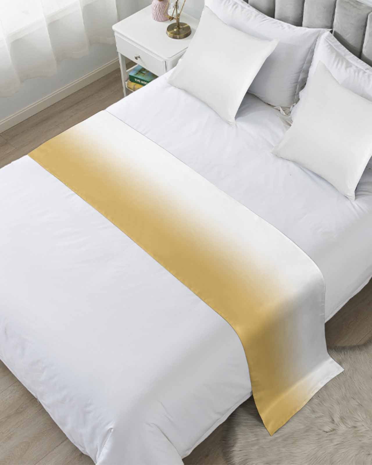Bed Runner for Twin Size, Yellow Ombre Decorative Scarf Throws for Foot ...