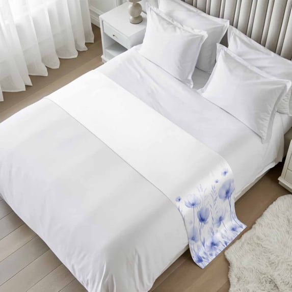 Bed Runner Vintage Floral Bedding Scarves Soft Decorative Bed Flag ...