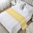 Bed Runner Yellow Linen Border Bedding Scarves Soft Decorative Bed Flag ...