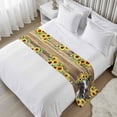 Bed Runner Yellow Sunflower Cow Bedding Scarves Soft Decorative Bed ...