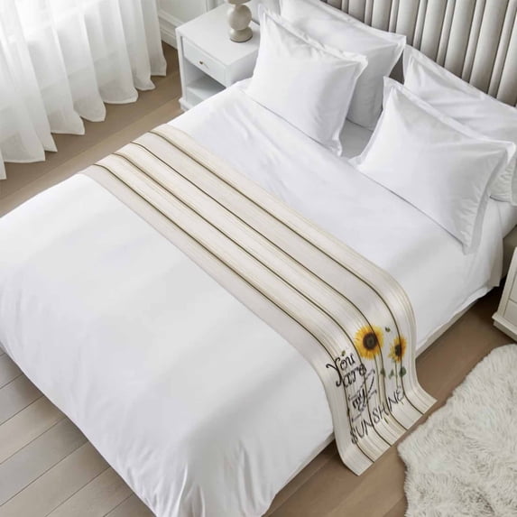 Bed Runner You Are My Sunshine Sunflower Bedding Scarves Soft ...