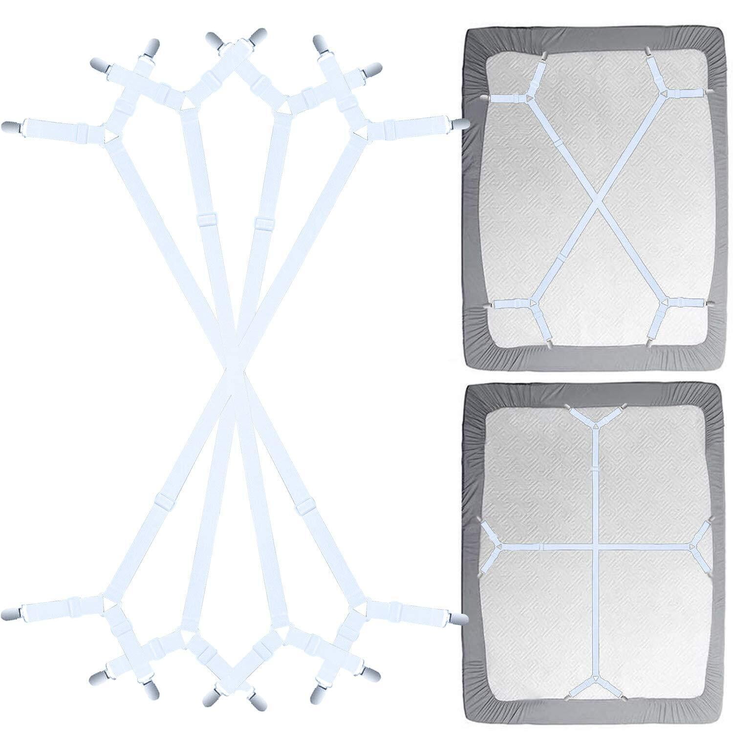 Bed Sheet Fasteners Adjustable Elastic Suspenders Straps Mattress ...