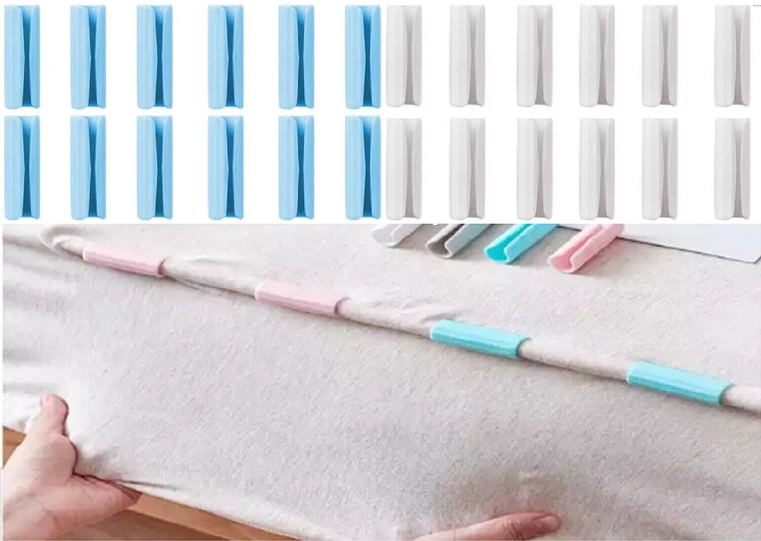 Bed Sheet Holder Clips 24-Pack– Plastic Grippers Fasteners to Keep ...
