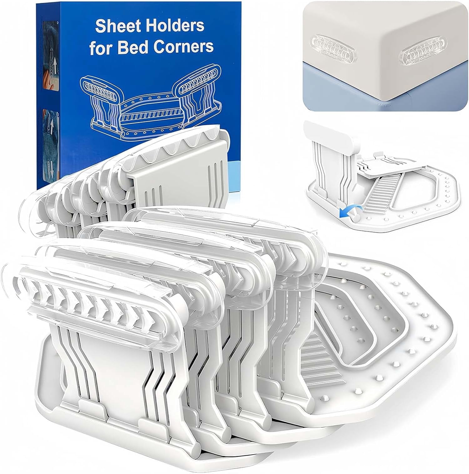 Bed Sheet Holder for Corners Mattress Sheet Corner Holders Grippers ...