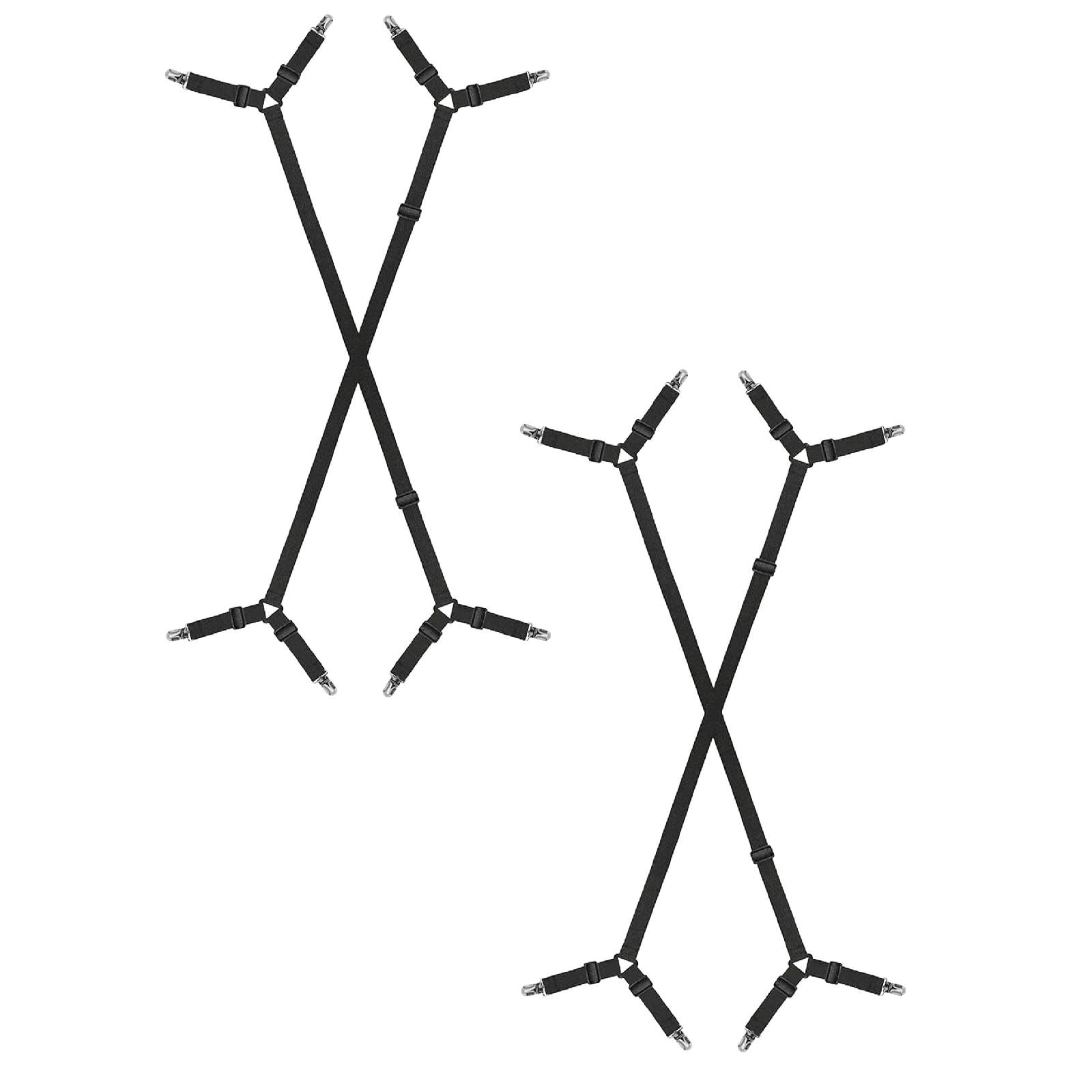 Bed Sheet Holder Straps Adjustable Elastic Bed Sheet Fastener with 4 ...