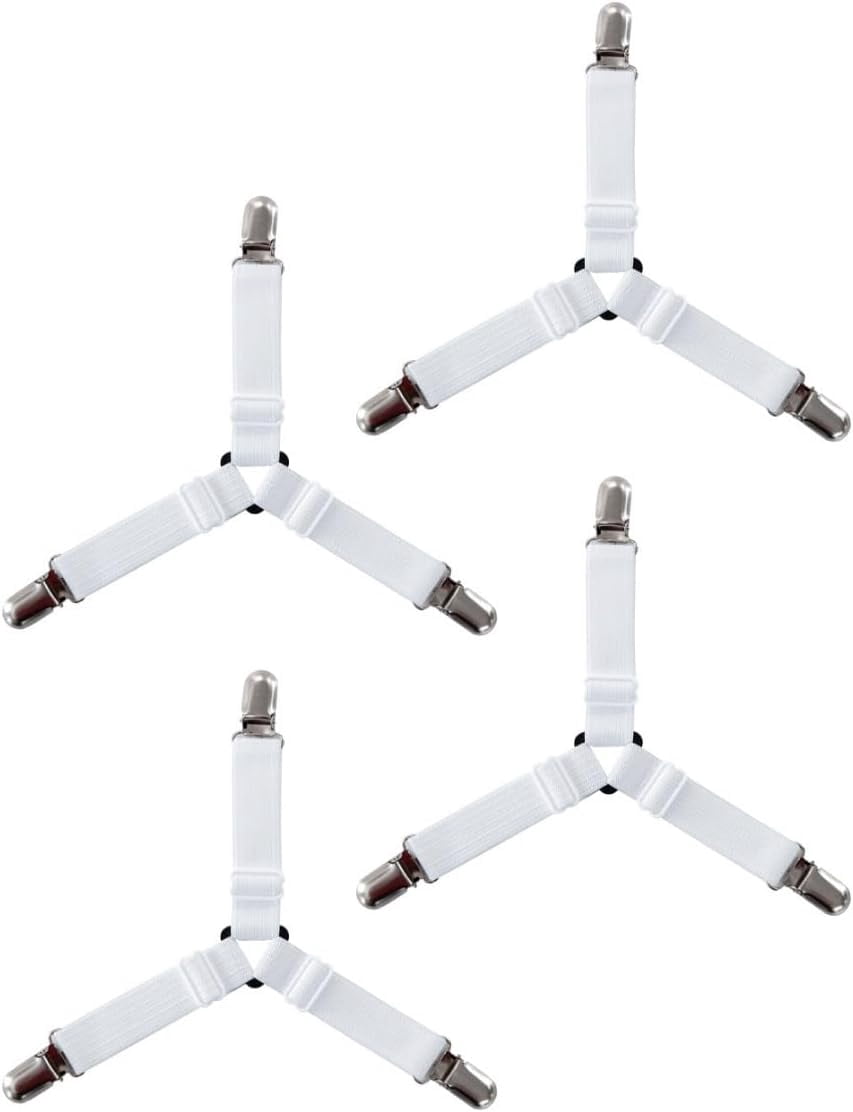 Bed Sheet Holder Straps, Premium Elastic Fasteners with Heavy Duty ...