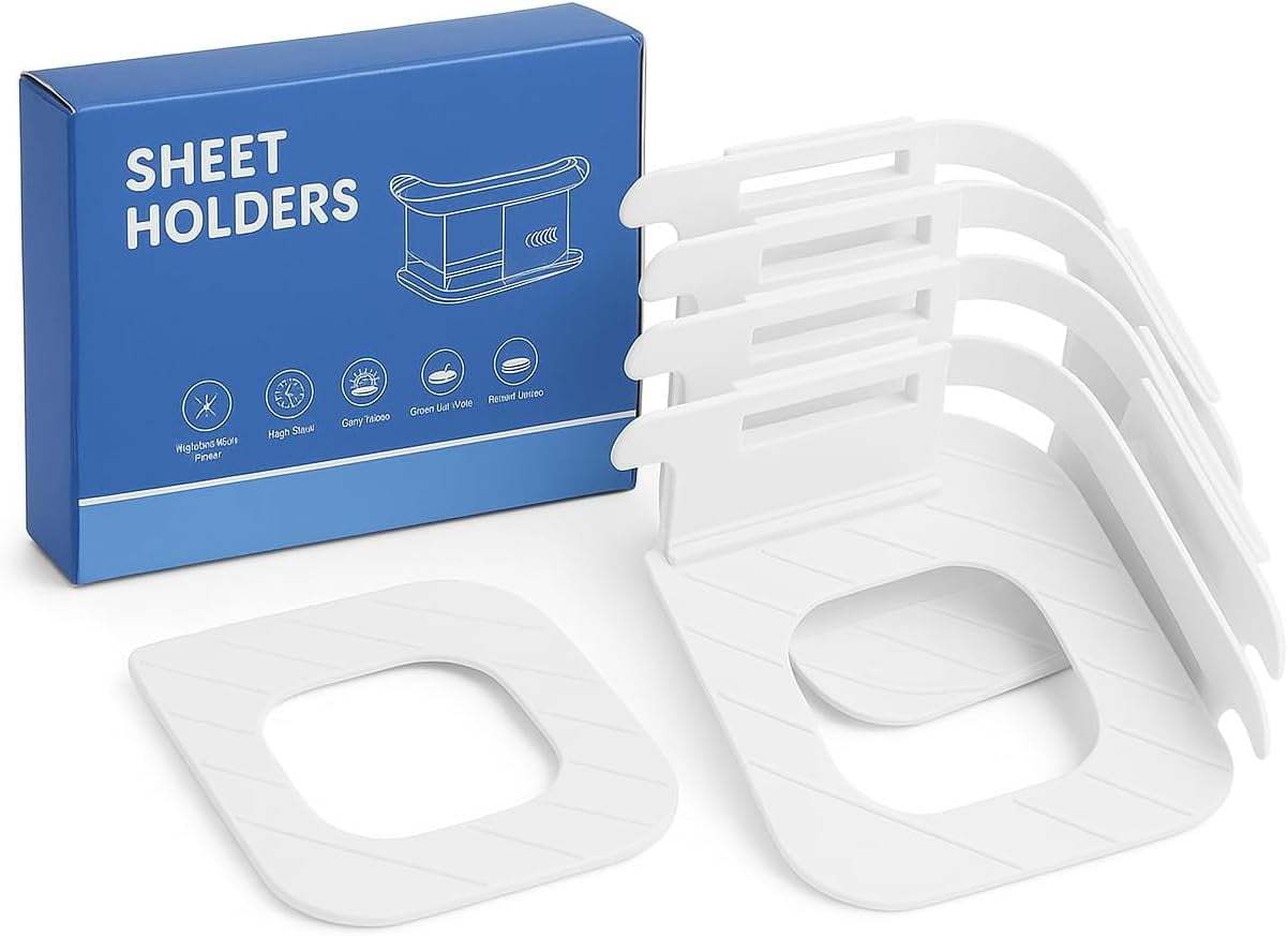 Bed Sheet Holders for Corners 4 count Fitted Sheet Holders Keep Sheets ...