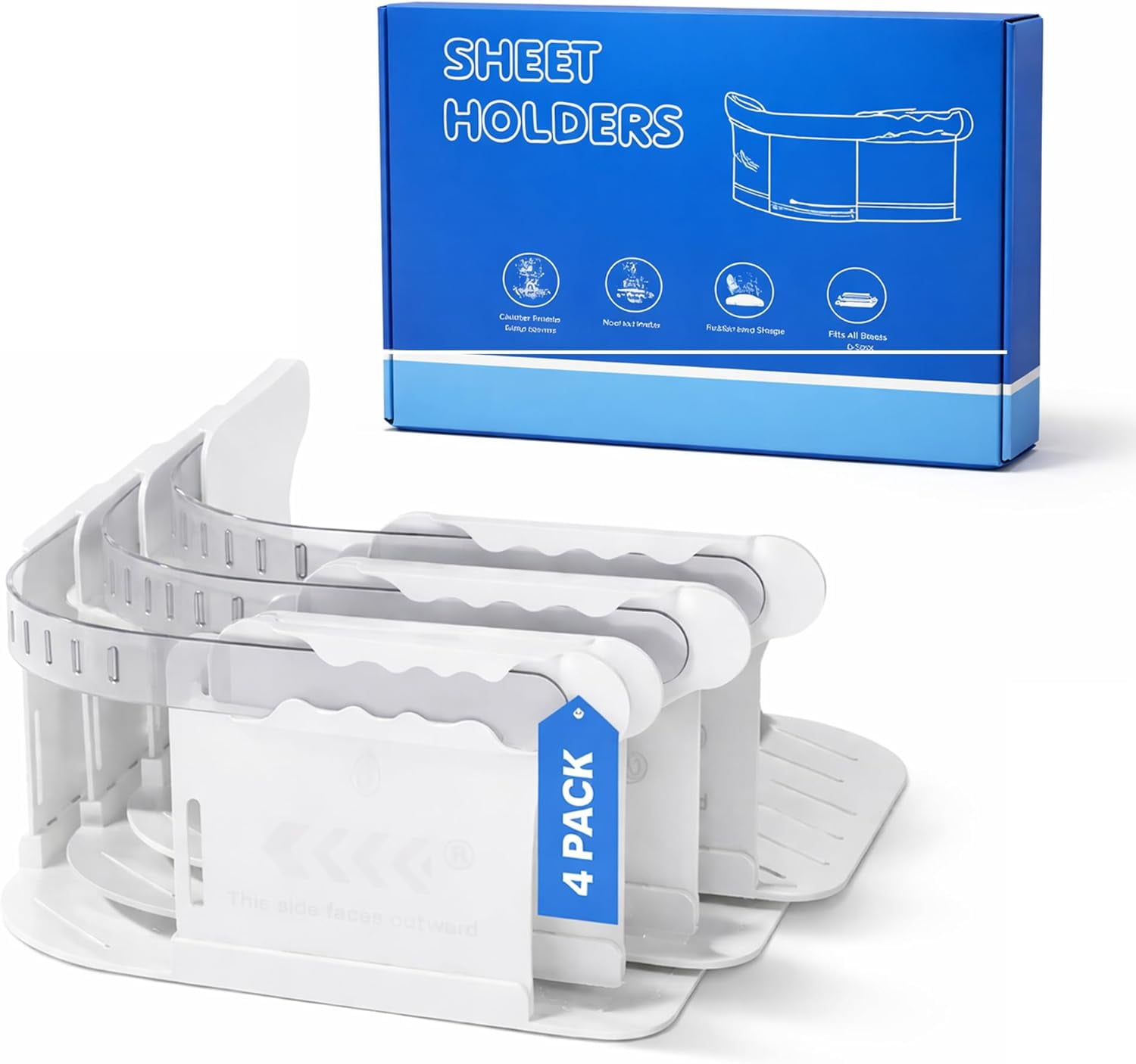 Heavy Duty No-Slip Bed Sheet Holders 4 Pack - Walmart.com