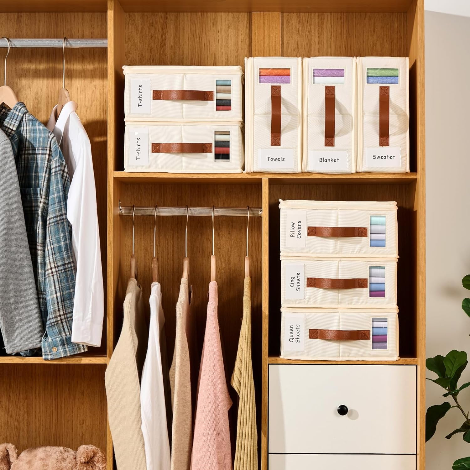 Bed Sheet Organizer 8 Pack, No Insects Entry Bedding Storage Box with ...