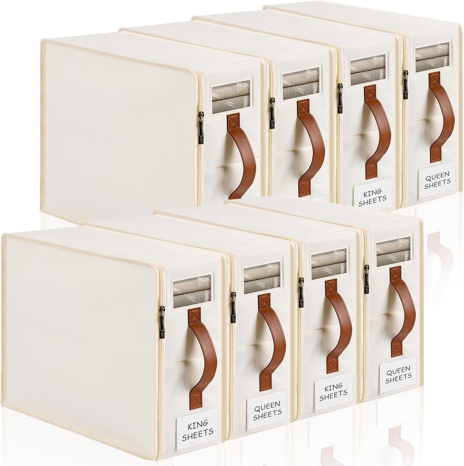 Bed Sheet Organizer 8 Pack, No Insects Entry Bedding Storage Box with ...