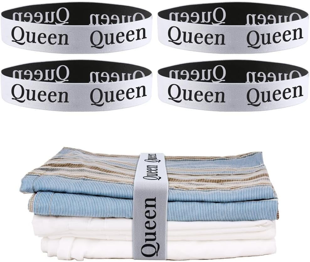 Bed Sheet Organizer Bands Elastic Bedding Strap Bands for Linen Closet ...