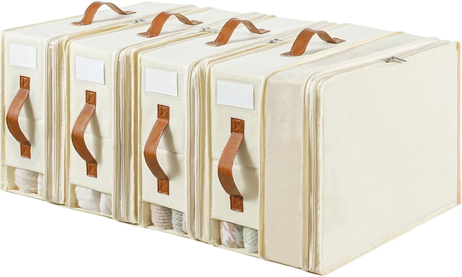 Bed Sheet Organizers and Storage, 4 Linen Closet Organizers with ...