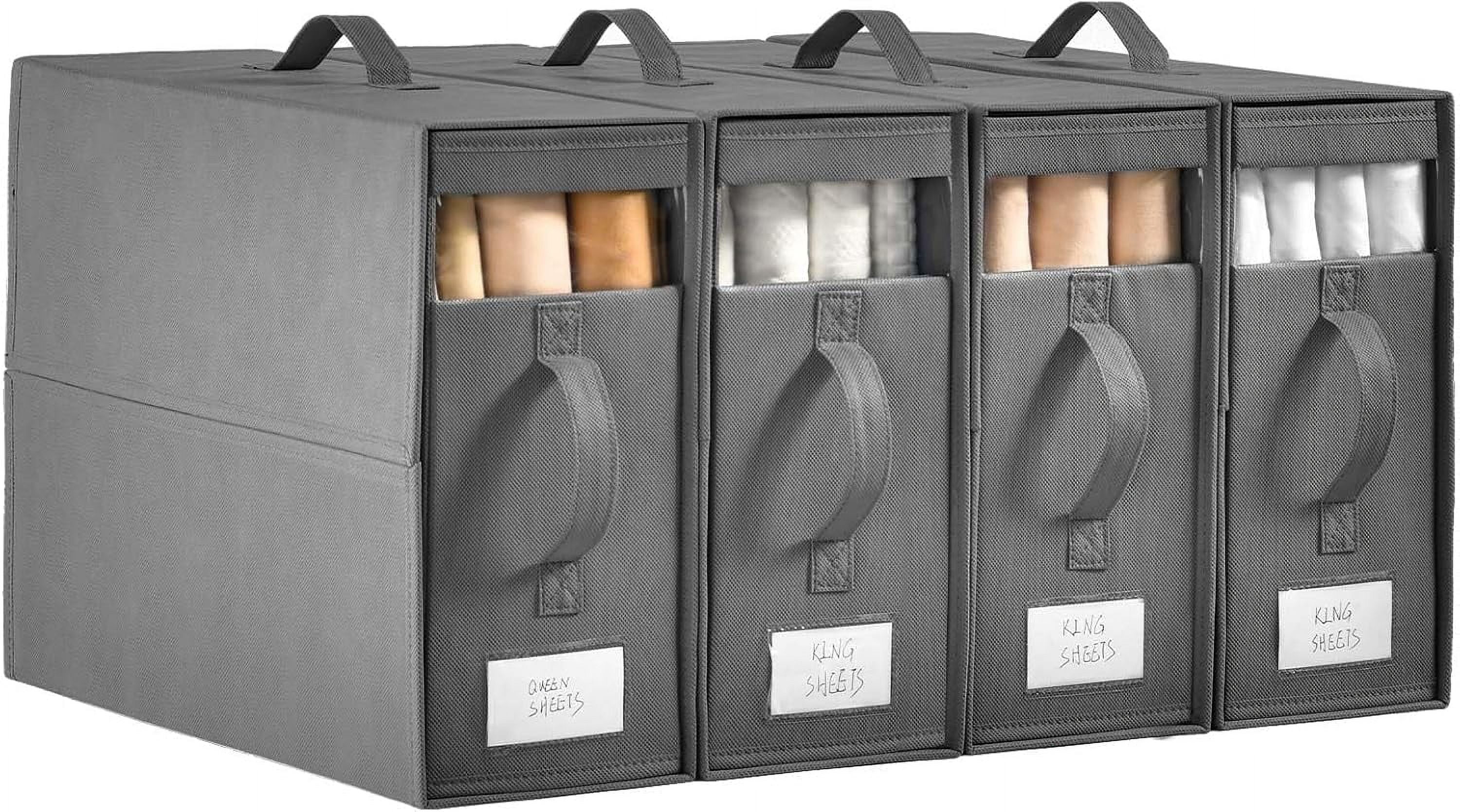 Bed Sheet Organizers,4 Pack Linen Closet Organizers and Storage ...