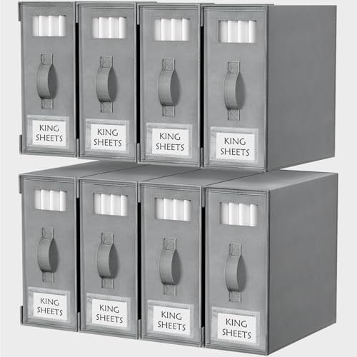 Bed Sheet Organizers and Storage, 8 Pack Foldable Linen Closet ...