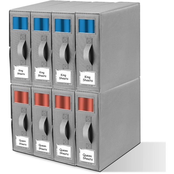 Bed Sheet Organizers and Storage - Foldable Cube Container with Handles ...