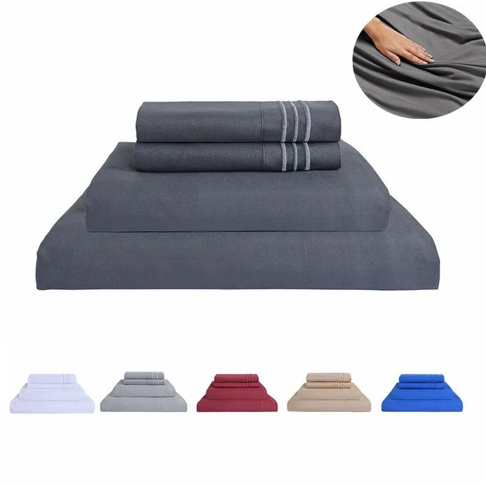 Bed Sheet Set 4 Piece Egyptian Comfort Deep Pocket Hotel Bed Sheets ...