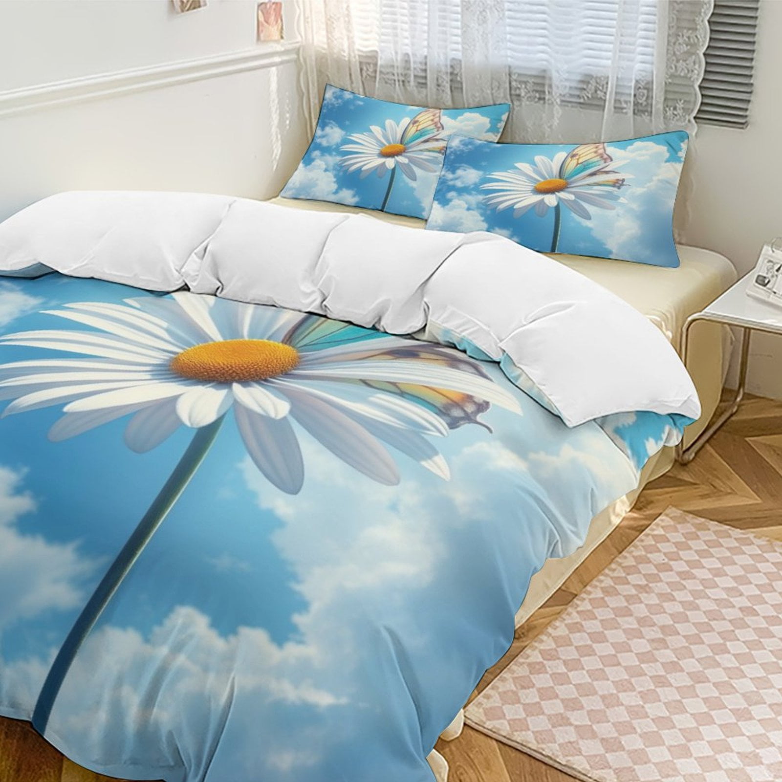 Bed Sheet Set Daisy Comforter Sets Themed Bedding Quilted Duvet ...