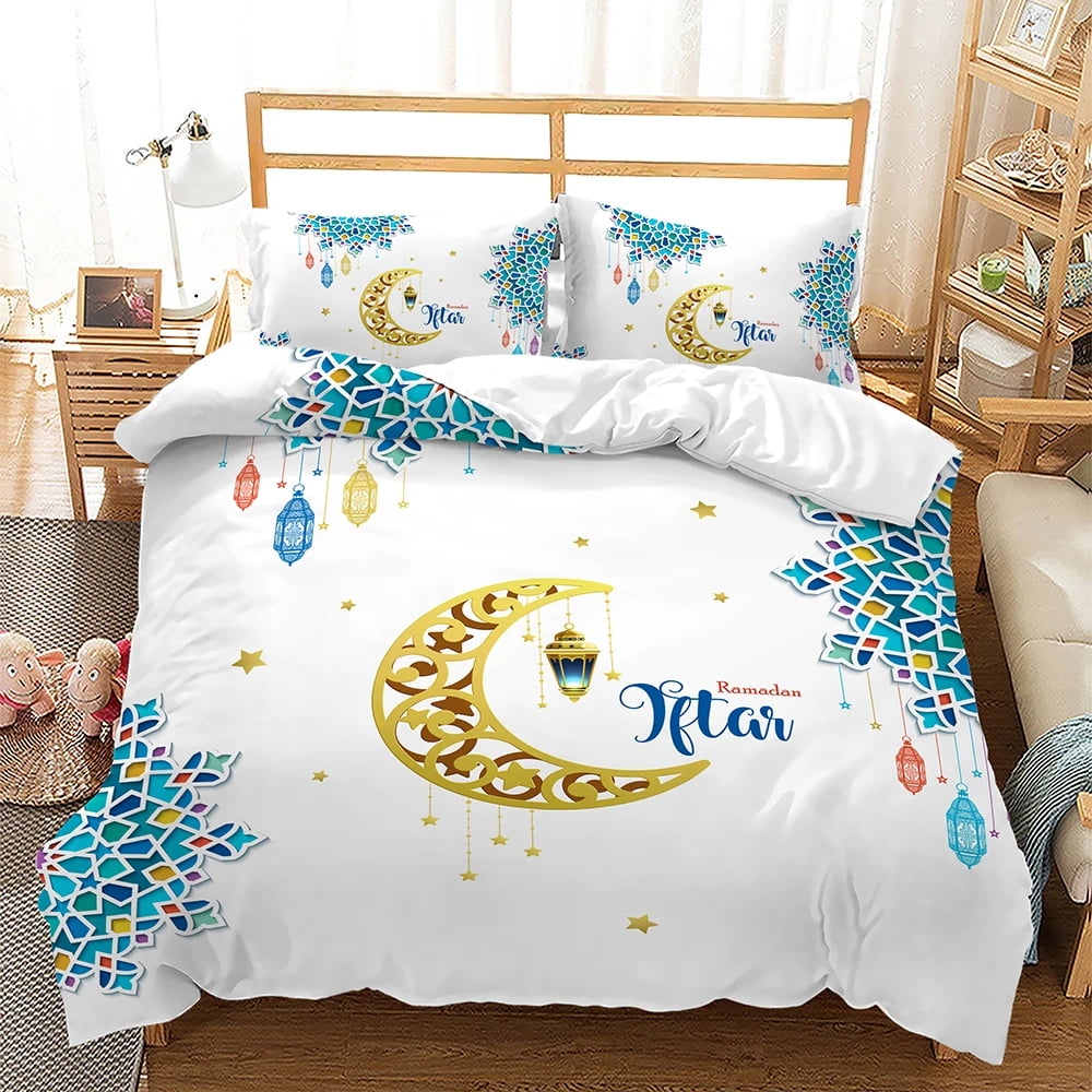 Bed Sheet Set Exotic Stars and Moon King Religious Themed Quilt Cover ...